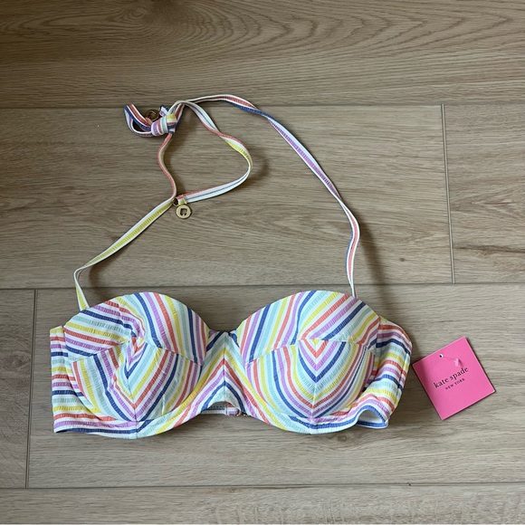 kate spade | Swim | Kate Spade Beach Stripe Seersucker Bikini Top ...